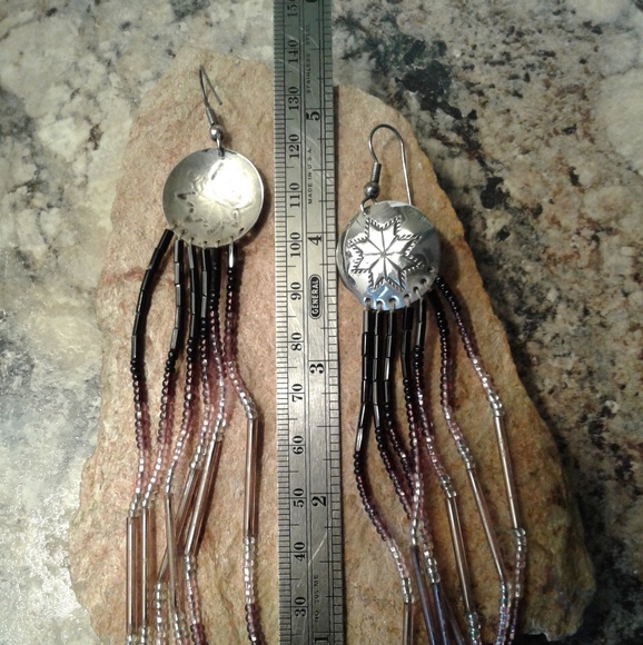Jewelry | Sterling Silver Concha Earrings With Seed Beads | Poshmark